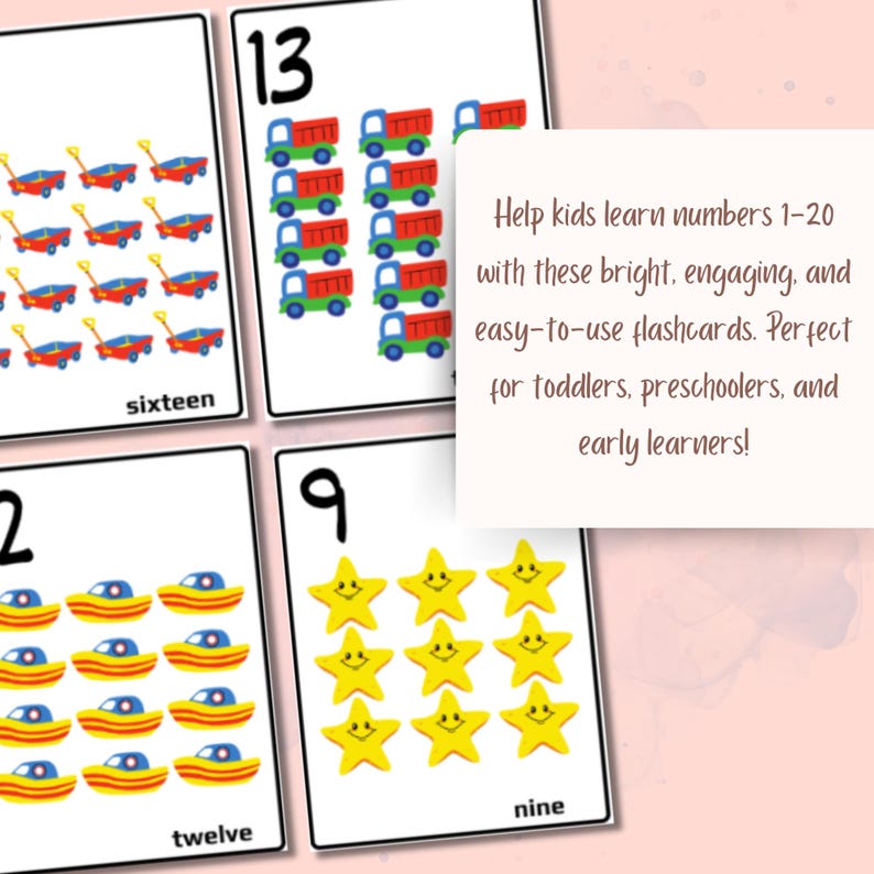 Colorful Number Flashcards | Printable 1-20 Numbers for Kids | Early ...