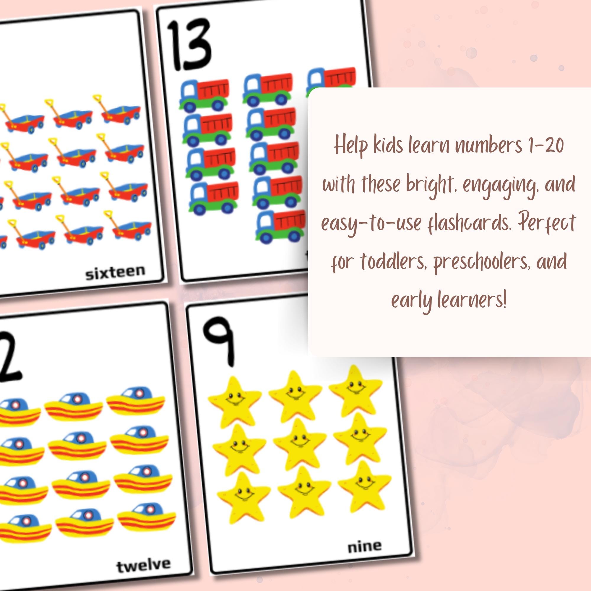 Colorful Number Flashcards | Printable 1-20 Numbers for Kids | Early ...