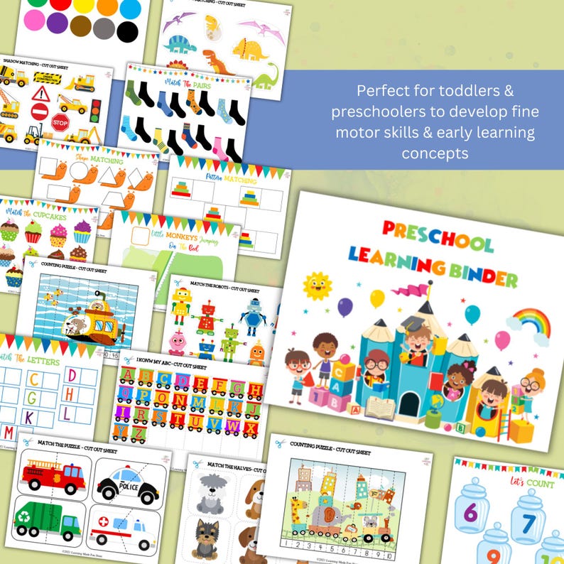 Preschool Learning Bundle: Fun Printable Activities (69 Pages) (digital ...