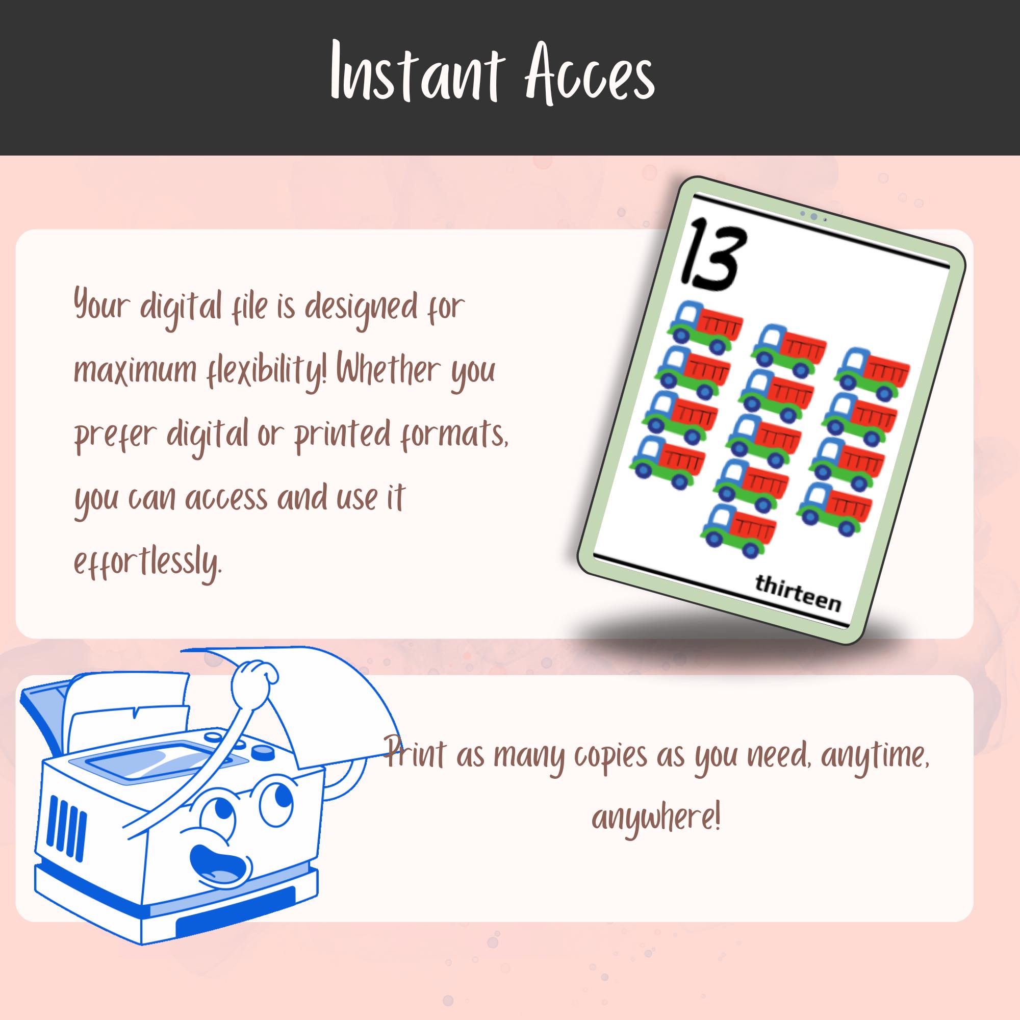 Colorful Number Flashcards | Printable 1-20 Numbers for Kids | Early ...