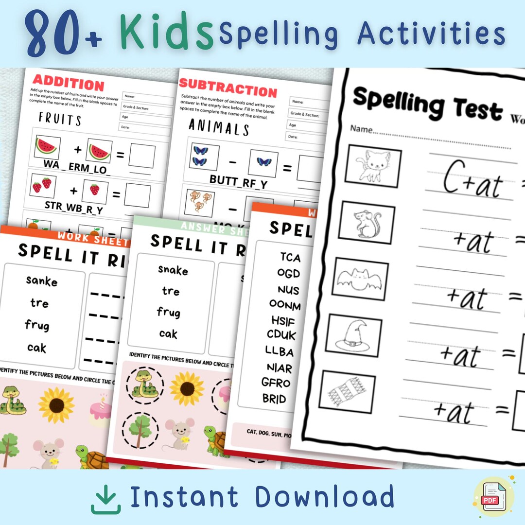 80+ Kids Spelling Activities | Fun and Colorful Worksheets | Early ...