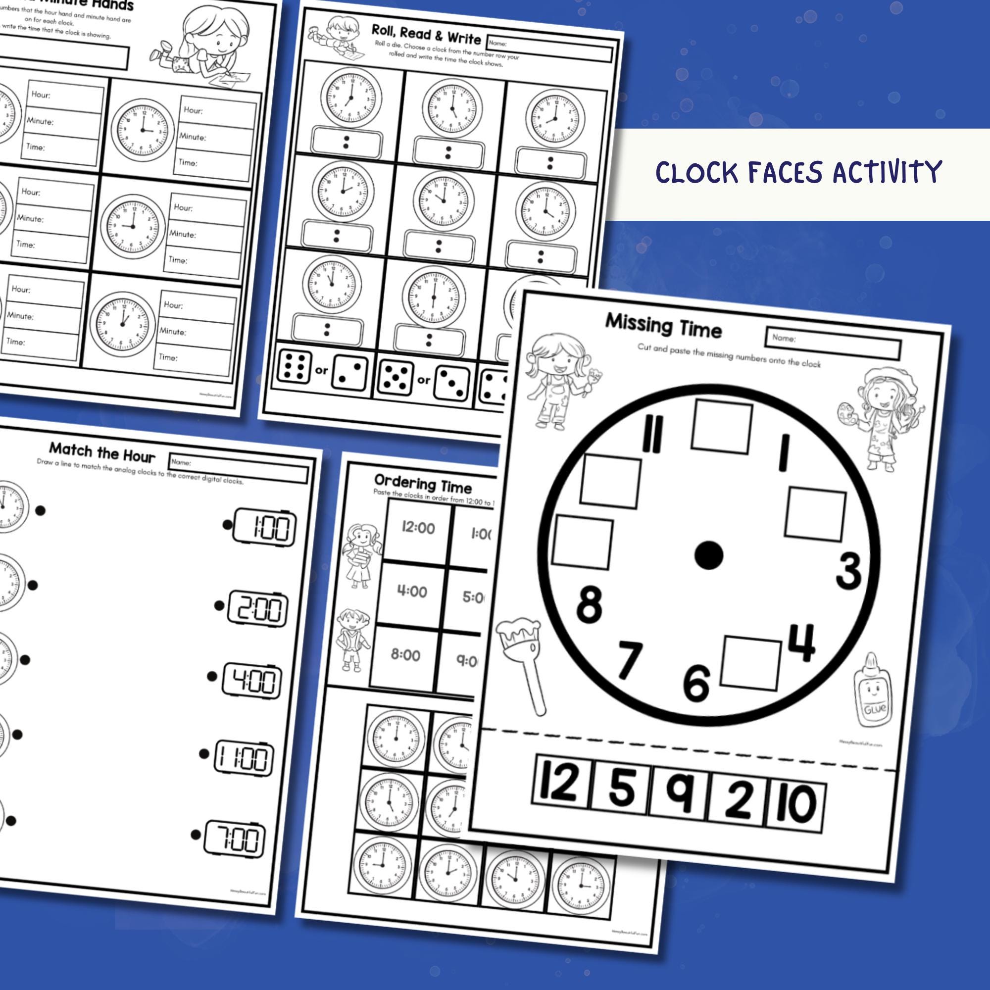 Telling Time Worksheets – Clock Activity Book for Kids | Printable Time ...