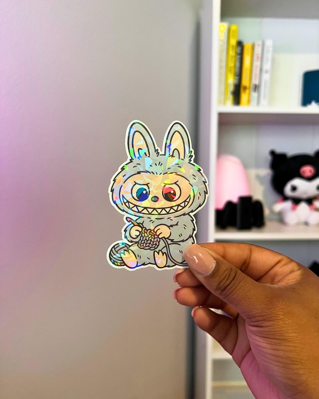 Labubu Inspired Crochet Sticker | Crochet Gift | Craftcore Aesthetic - Etsy