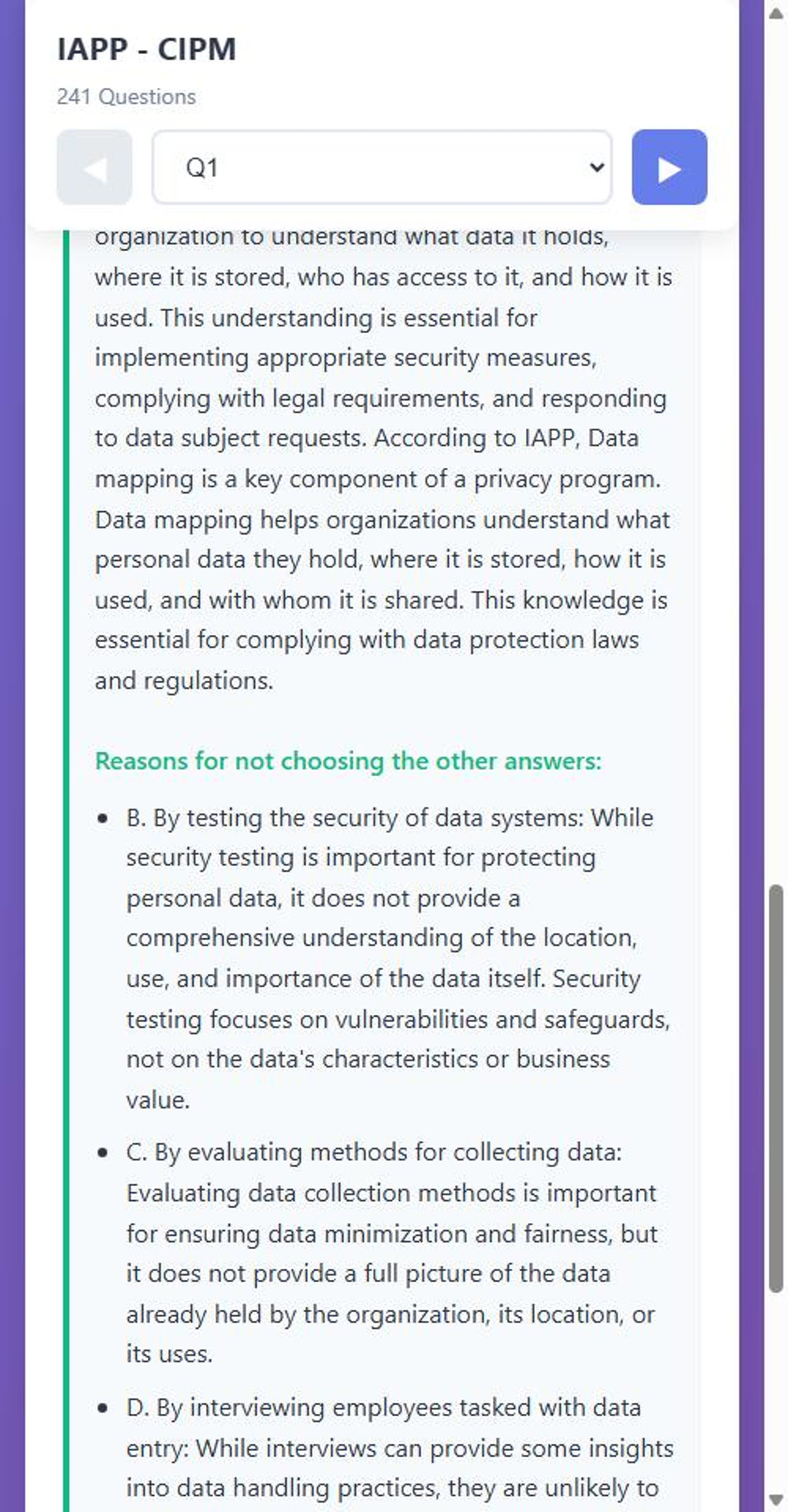 CIPM Information Privacy Manager 240+ Interactive Practice Questions ...