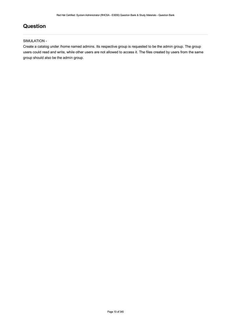 RHCSA - EX200 Practice Questions for Red Hat System Administrator ...