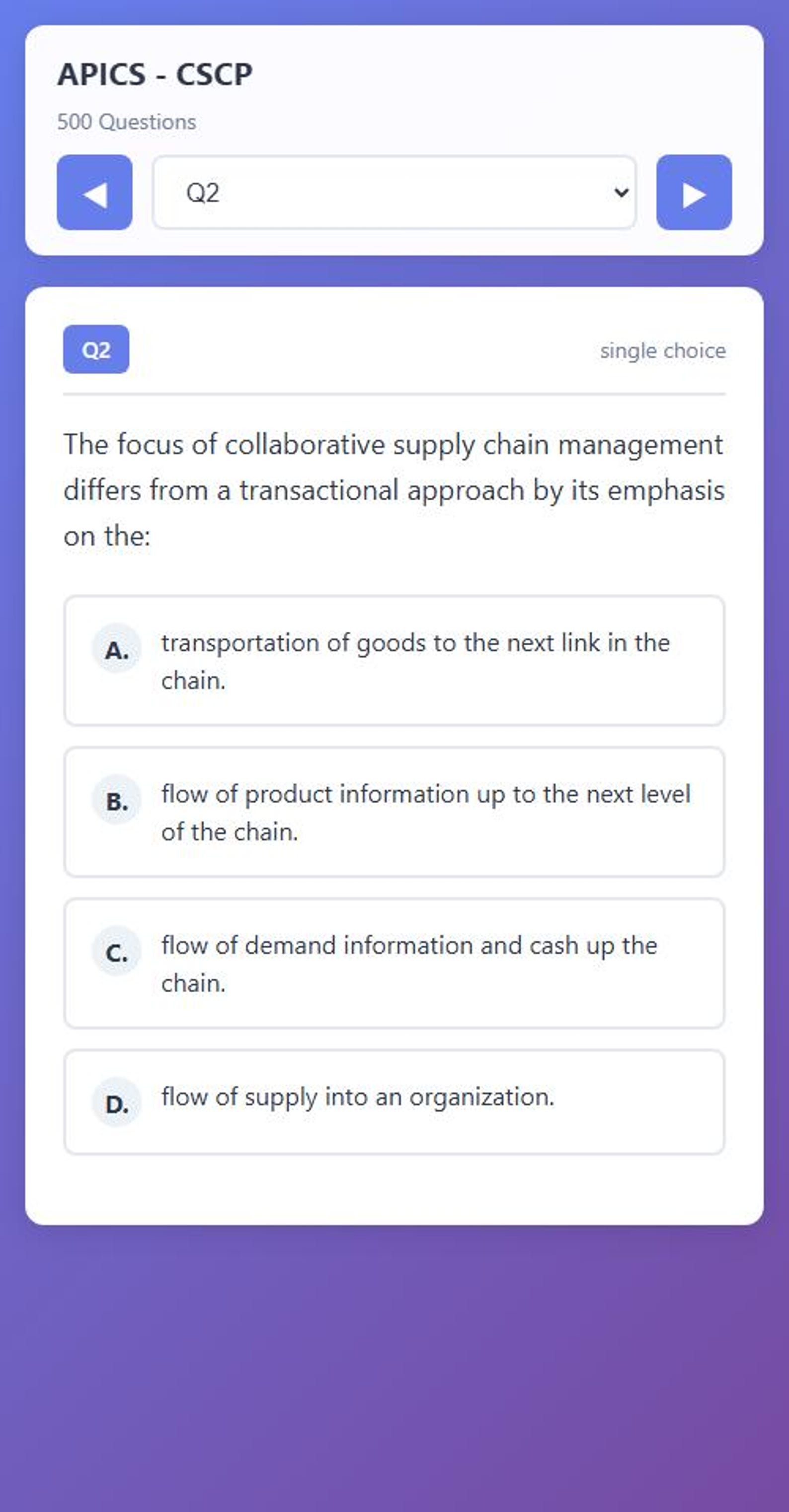 CSCP Interactive Questions for APICS Supply Chain Professional ...