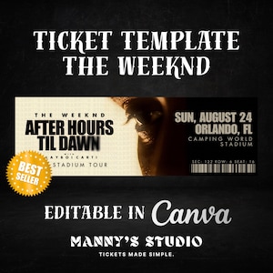 Editable the Weeknd Concert Ticket Template, Full Digital Download With ...