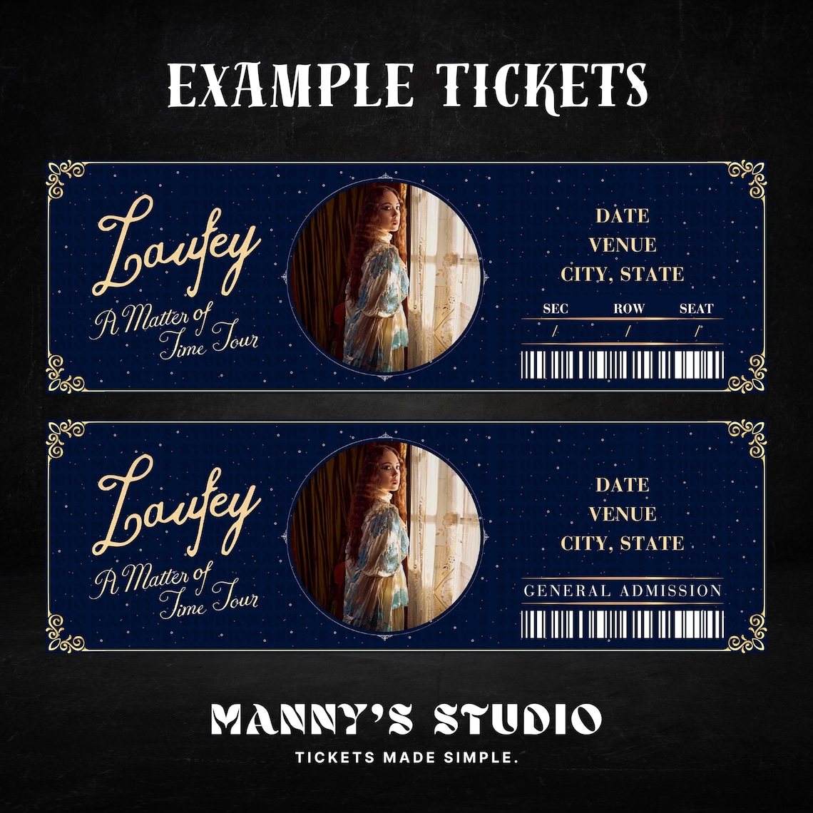 Editable Laufey Concert Ticket Template, Full Digital Download With ...