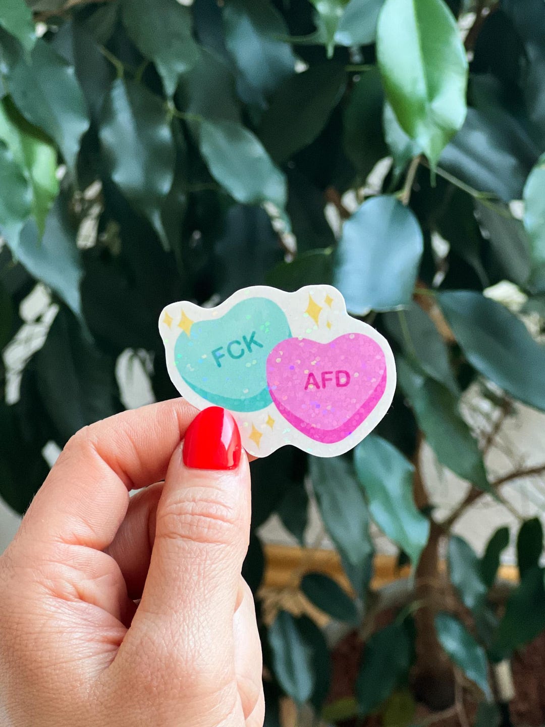 FCK AFD Sticker | Vinyl Sticker | Glitter Effect | Anti-right Sticker ...