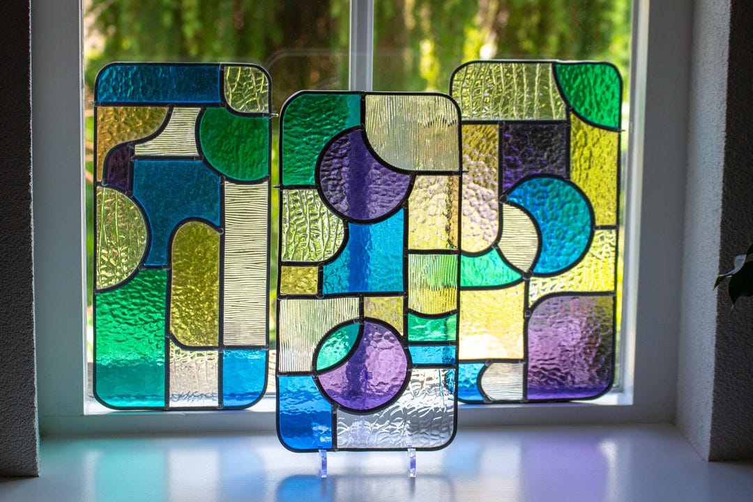 Stained Glass Window Hanger, Handmade Window Decoration - Etsy