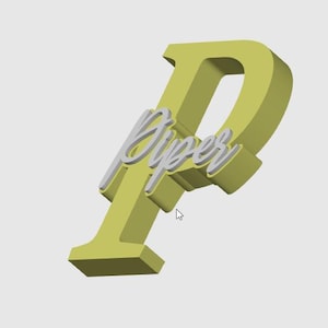 COMMERCIAL LICENSE | Custom Initial and Name STL File - Free Standing ...