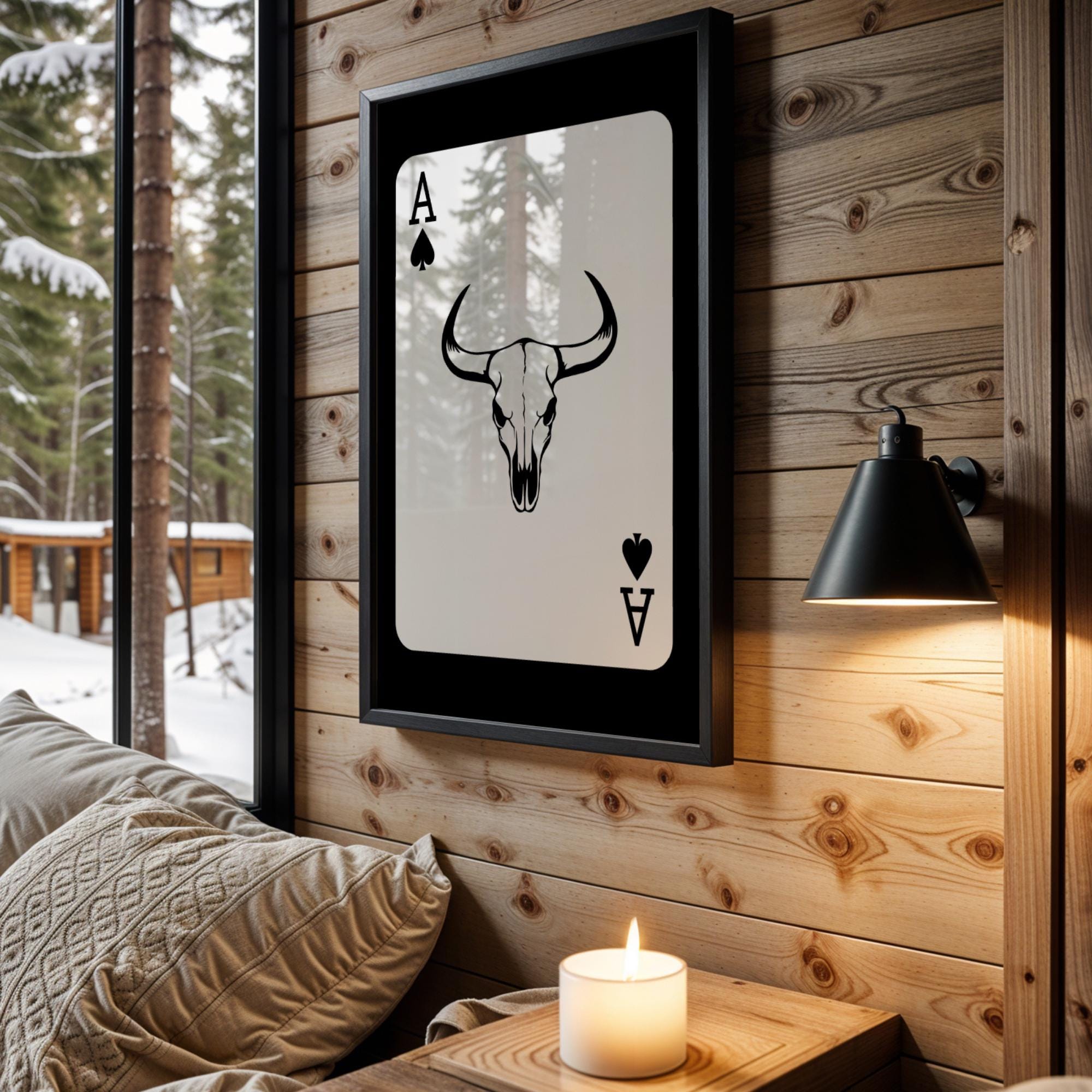 Ace of Spades Wall Art Printable | Black White Playing Card Decor With ...