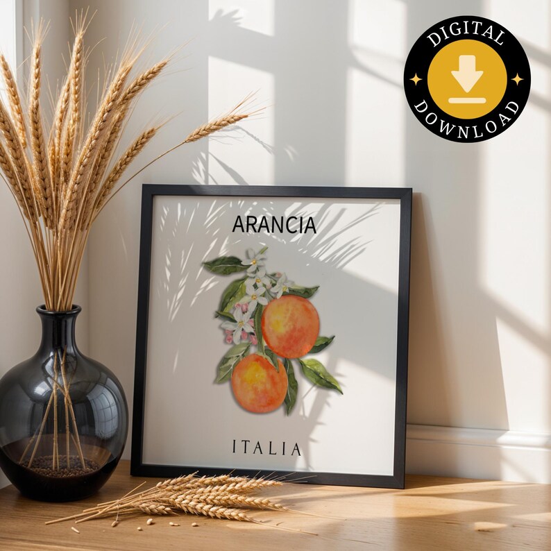 Orange Digital Wall Art Printable | Arancia Italia Kitchen Decor ...