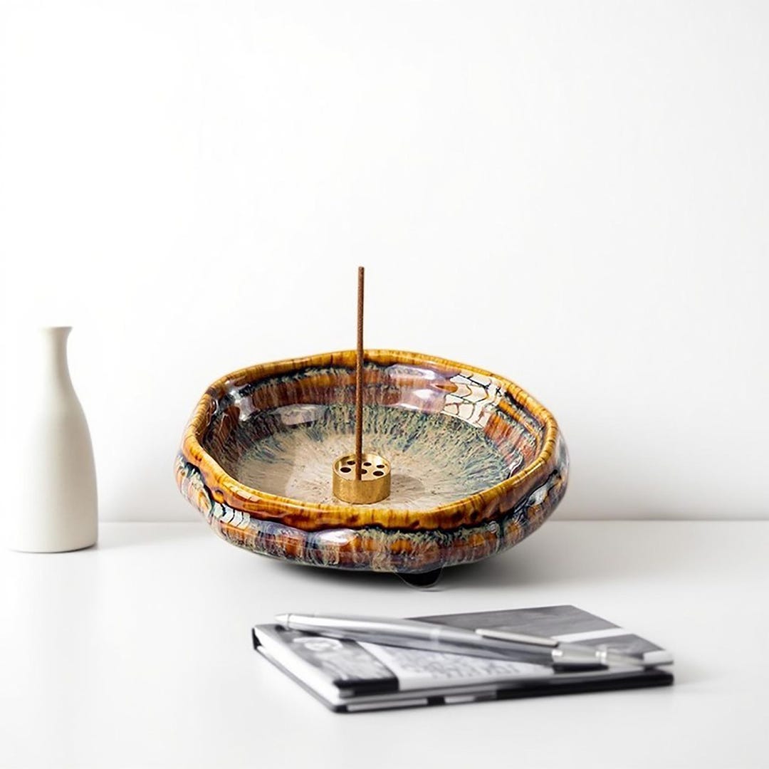 Ice Cracked Texture Ceramic Incense Stick Base Incense Holder,colourful ...