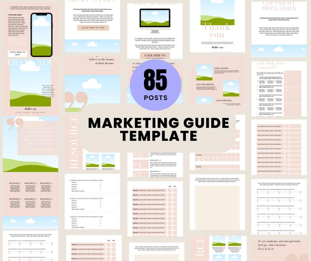 Marketing Guide Template, Editable Digital Strategy Planner, Social ...