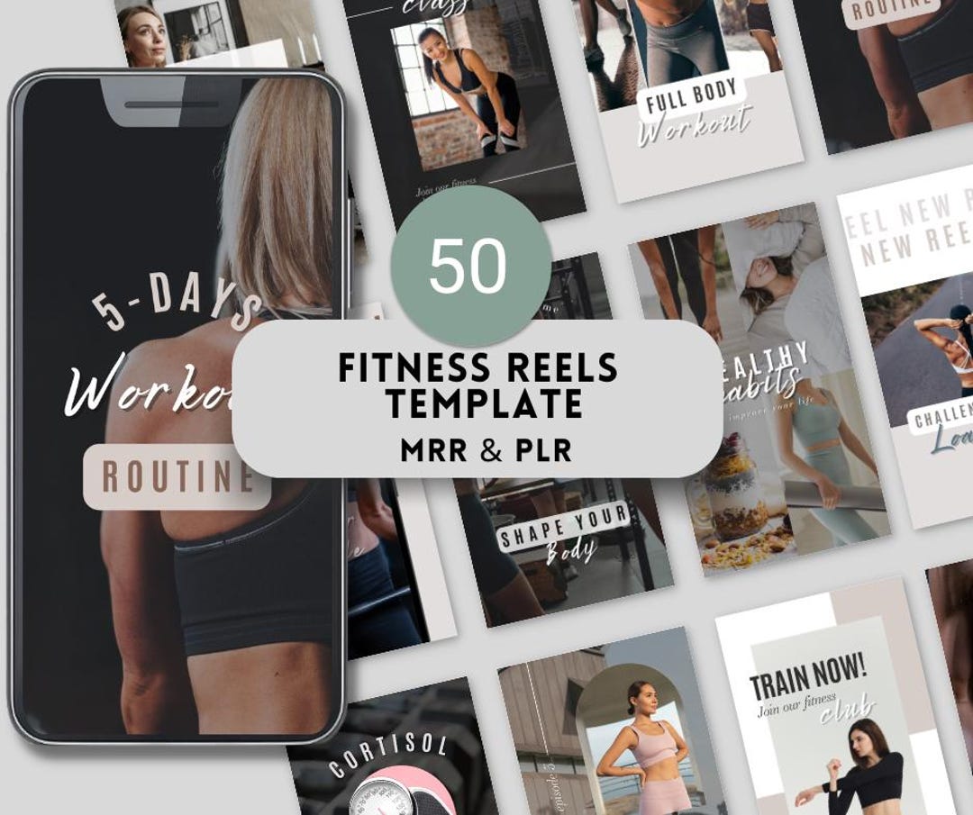50 Fitness Reels Cover Templates, Instagram Workout Reel Thumbnails ...