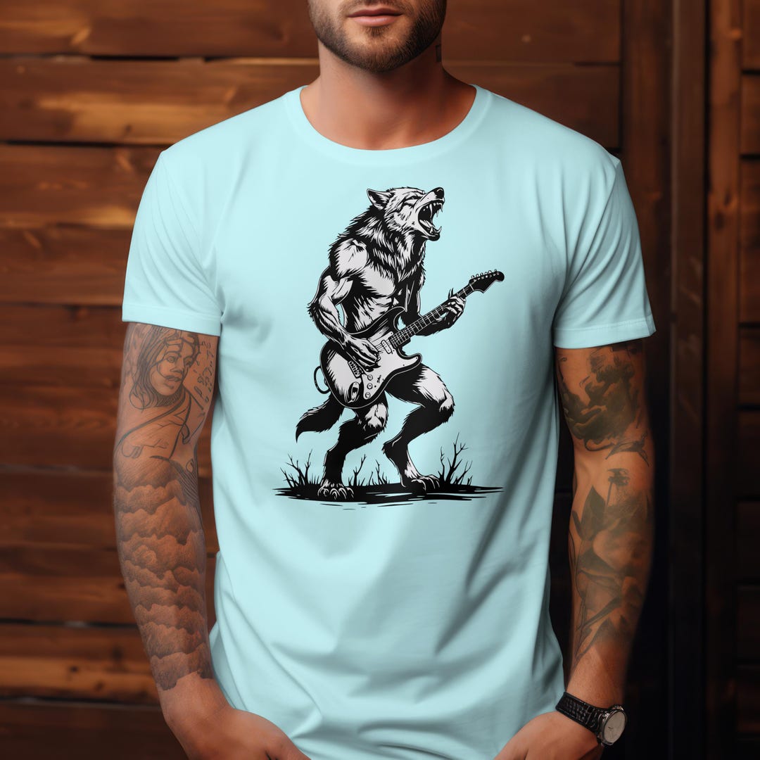 Rock and Roll Werewolf PNG/SVG, Guitar and Werewolf SVG Design, Gift ...
