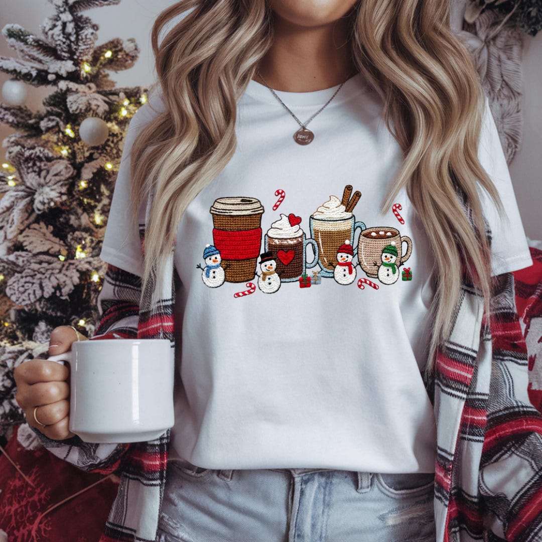 Faux Latch Hook Yarn Crochet Hot Cocoa PNG Shirt, Gift for Her/him ...