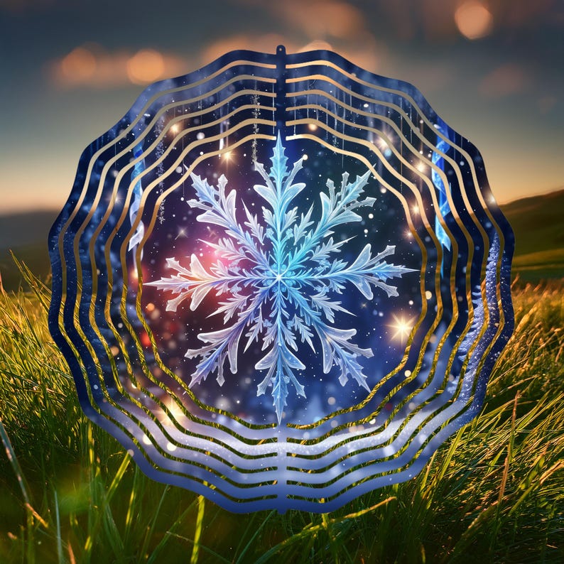 Christmas Snowflake Wind Spinner, Wind Spinner Sublimation PNG, Garden ...
