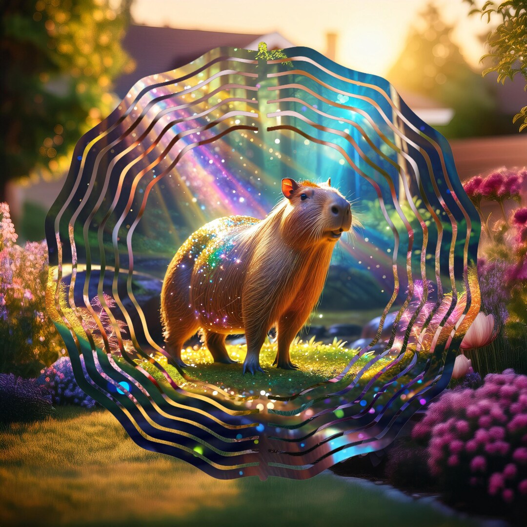 Capybara Wind Spinner, Wind Spinner Sublimation PNG, Garden Decor, Gift ...