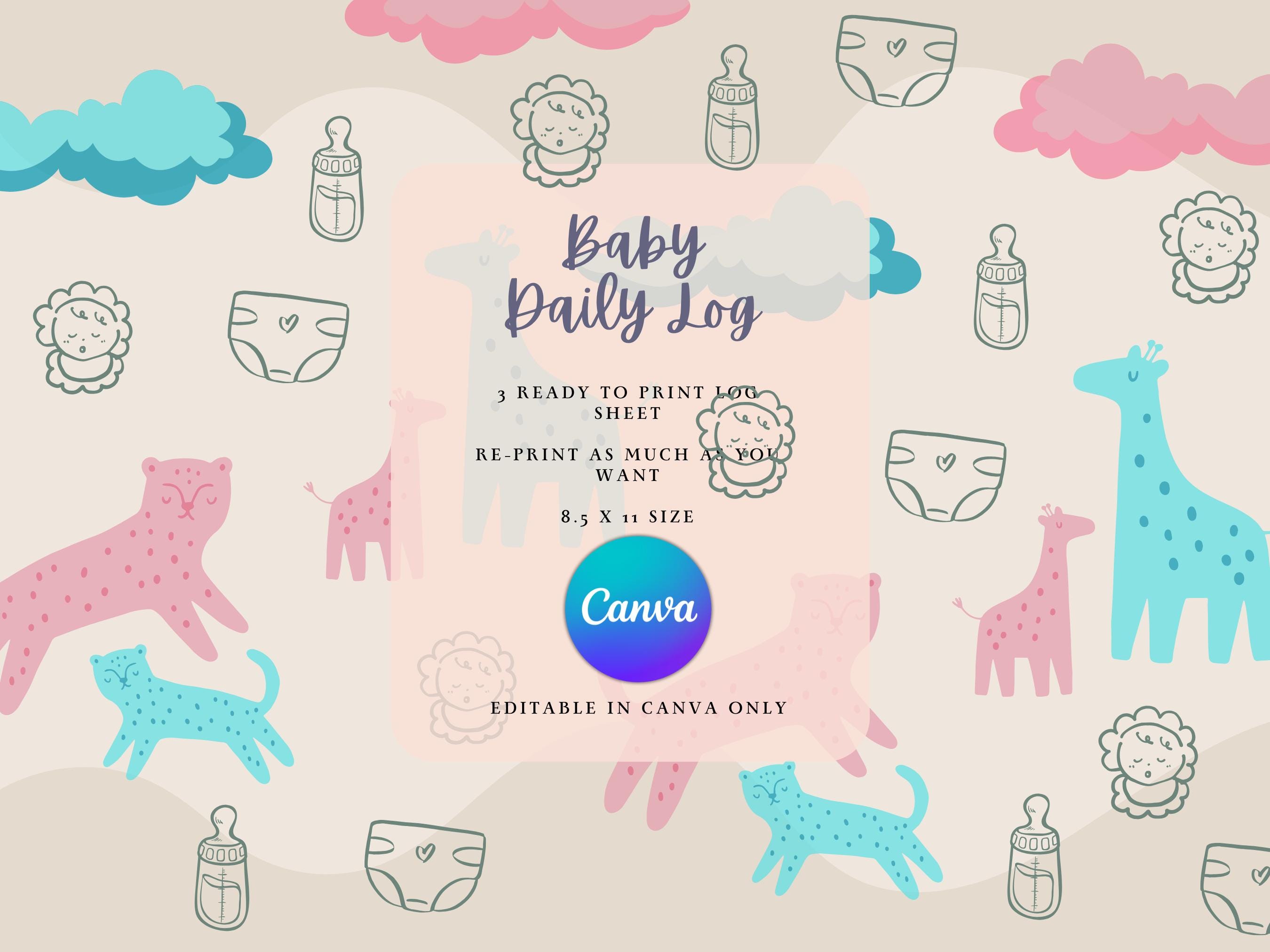 Baby Daily Log for Daycare Tracker Log Sheet for Babysitters Infant ...