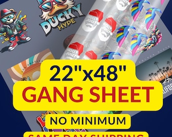 DTF Transfer, Full Color Custom DTF Gang Sheet, High Quality, Ready to ...