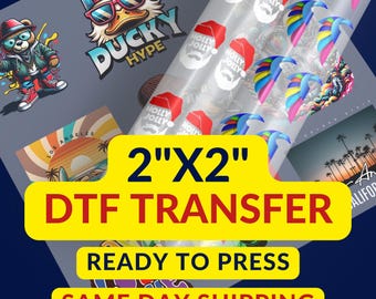 DTF Transfer, Full Color Custom DTF Gang Sheet, High Quality, Ready to Press Transfers, Custom ...