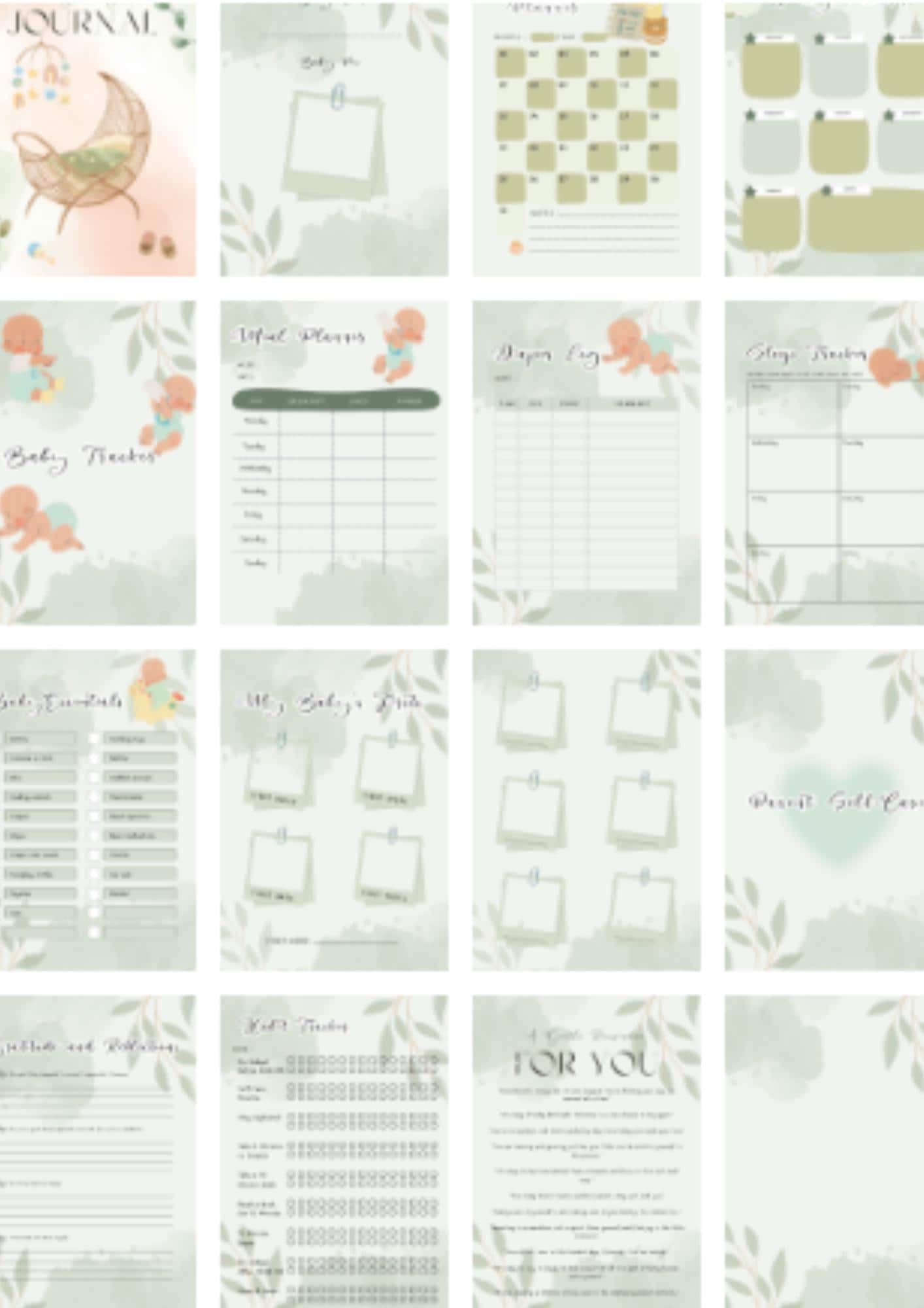 Baby Planner for New Parents | Digital Bullet Journal | Baby Tracker ...