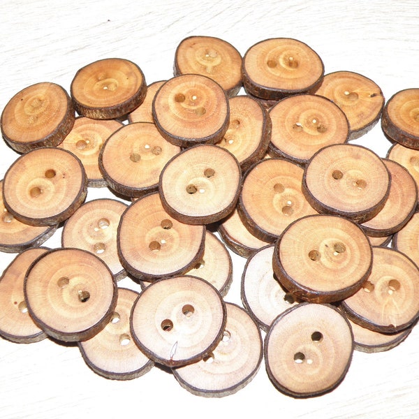 Small Wood Buttons - Etsy