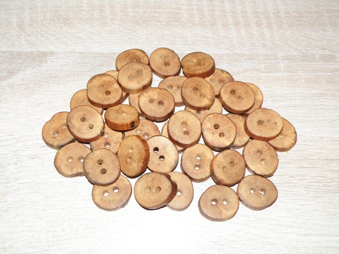 38 Handmade Oak Wood Tree Branch Buttons , Accessories (0,94" Diameter ...