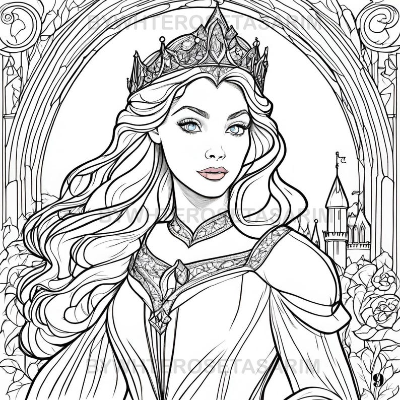 Printable Princess Coloring Book for Kids, Fairy Tale and Fantasy ...