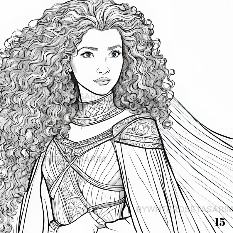 Printable Princess Coloring Book for Kids, Fairy Tale and Fantasy ...