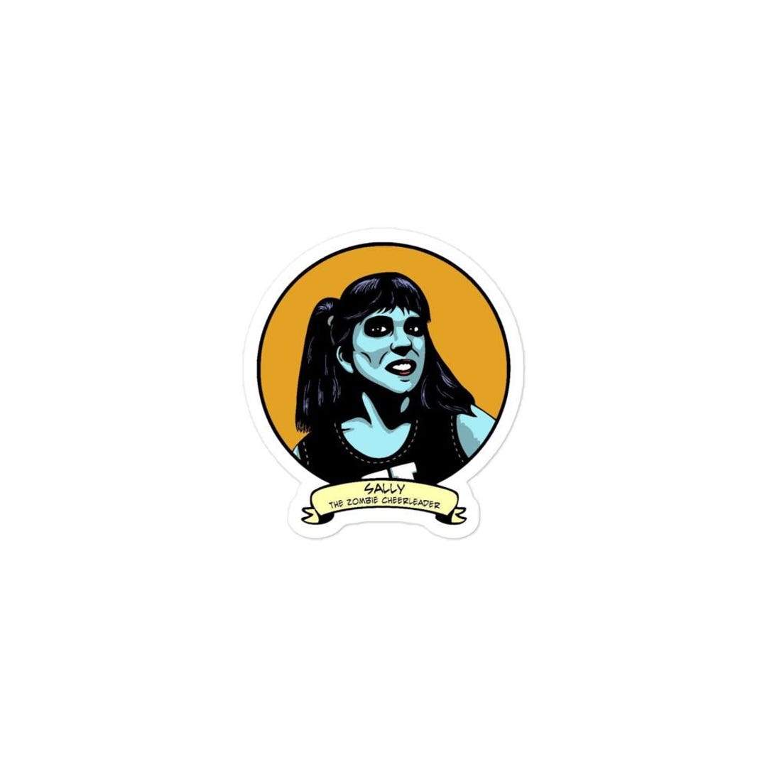 Sally the Zombie Cheerleader Sticker - Spooky Horror Vinyl Decal - Etsy