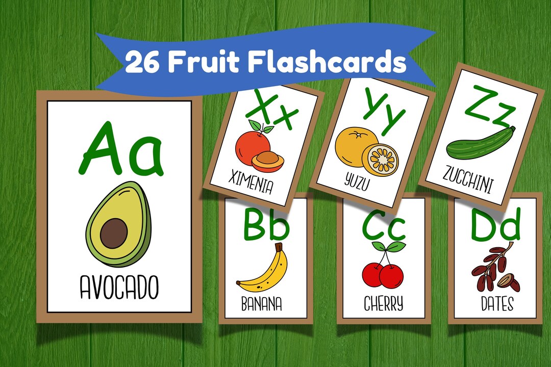 26 Fruit Flashcards | Printable Fruit Cards for Kids | Montessori ...