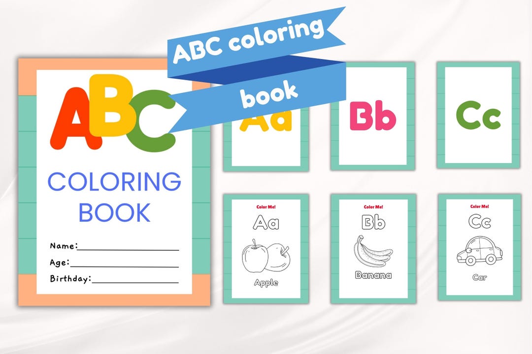 53 PAGES ABC Coloring Book, Baby Shower Coloring Book, Baby's ABC Book ...