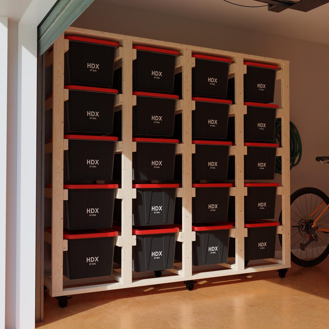 5x4 Tote Workshop Storage Plans and DIY Garage Shelving Systems - Etsy