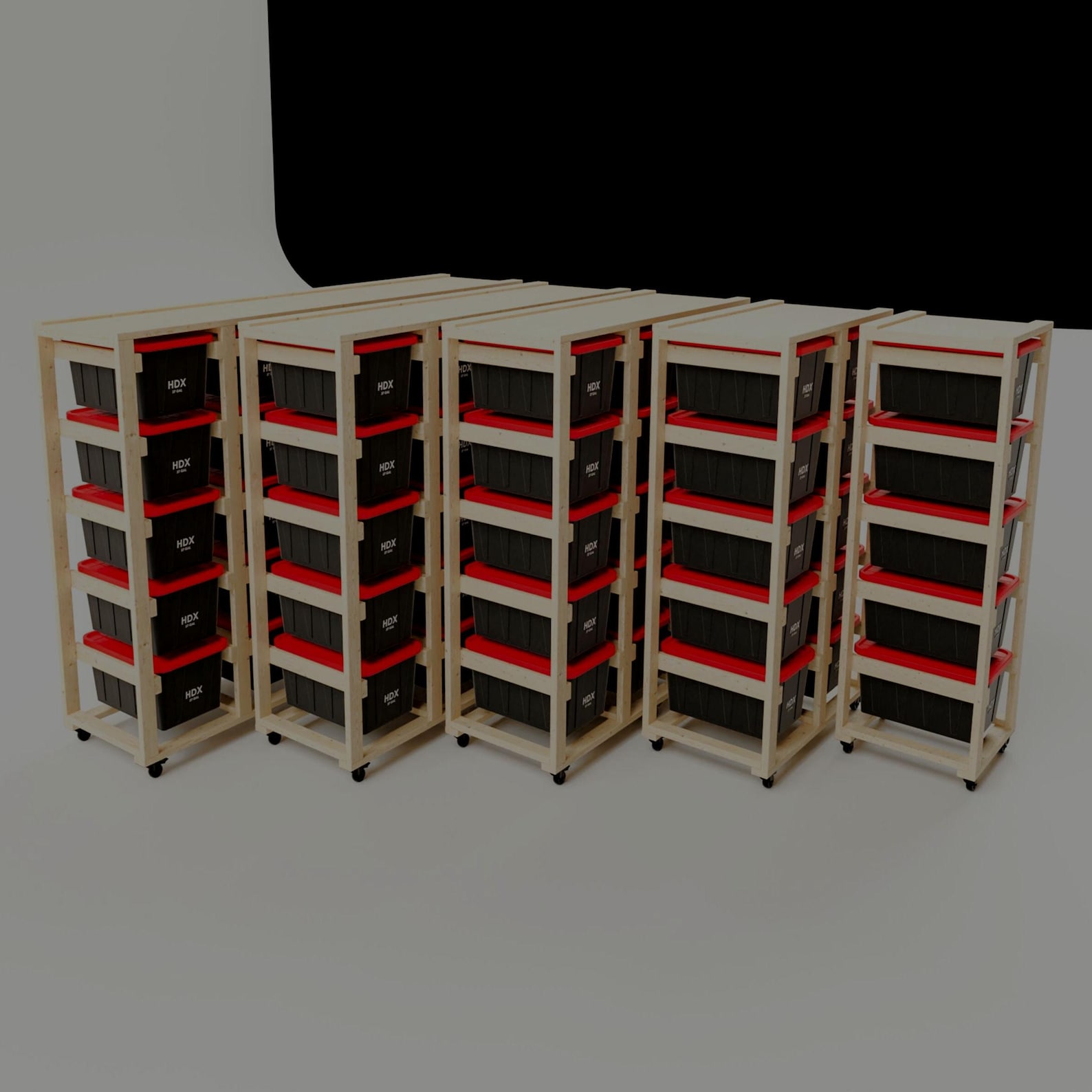 Wood Tote Storage and 27 Gallon DIY Rack Plans With Tote Set - Etsy