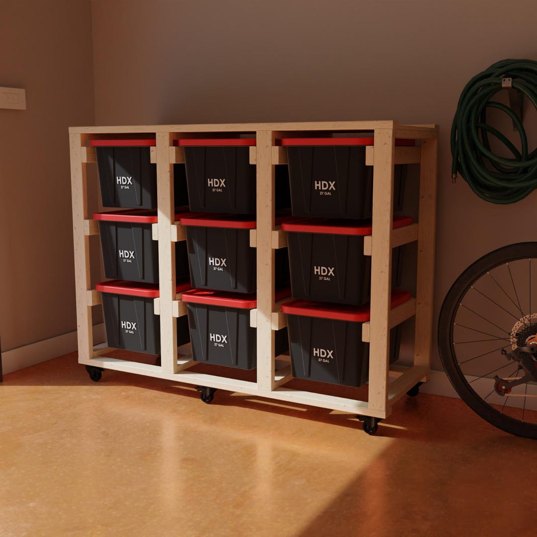 3x3 DIY Tote Shelving and 27 Gallon Storage Rack Ideas - Etsy