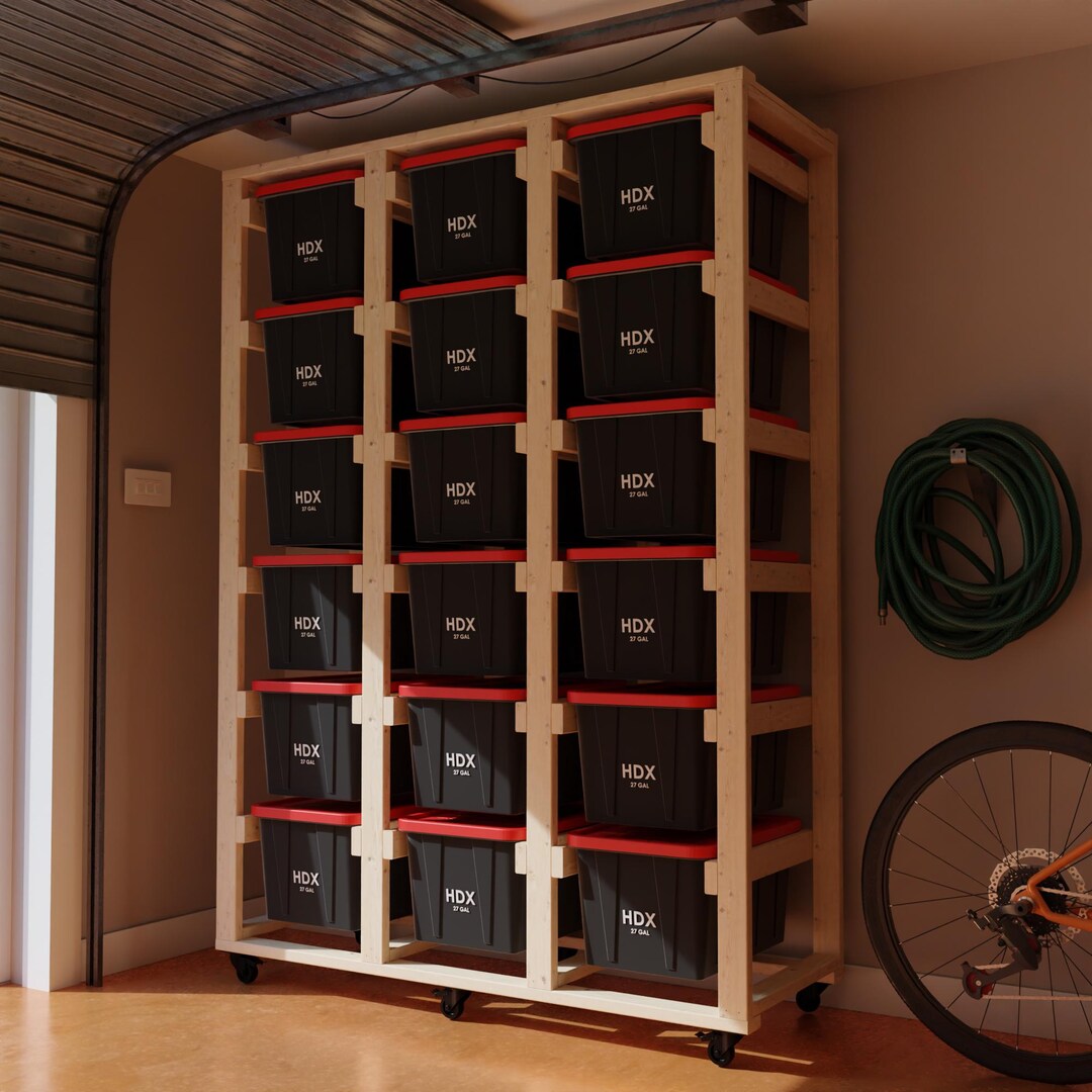 6x3 Costco Tote Storage and Functional Bin Rack Plans - Etsy