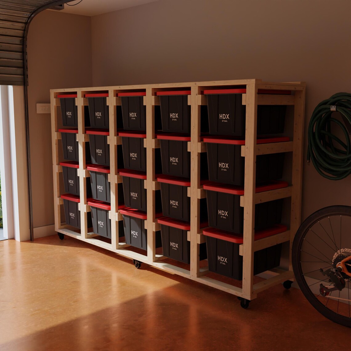 4x5 DIY Rolling Tote Storage and Garage Rack Ideas - Etsy