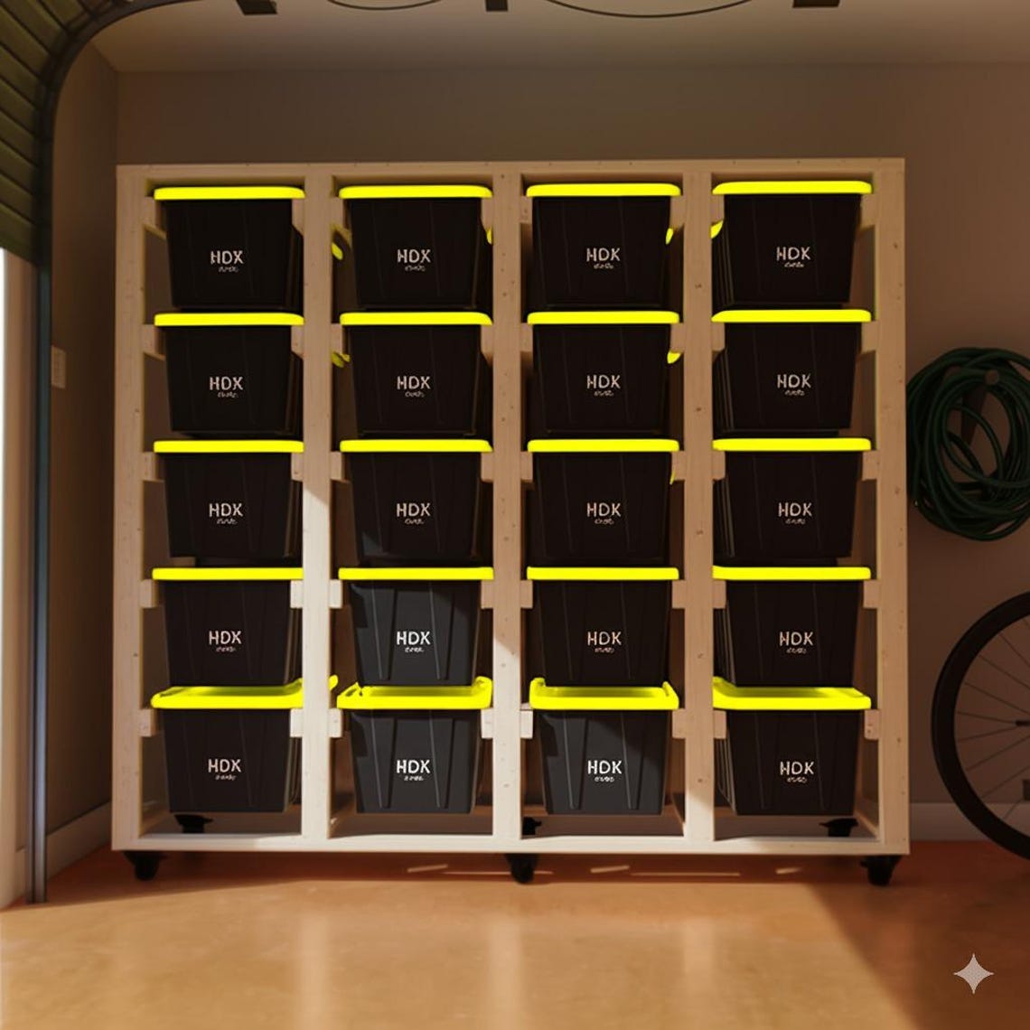 5x4 Tote Workshop Storage Plans and DIY Garage Shelving Systems Yello ...