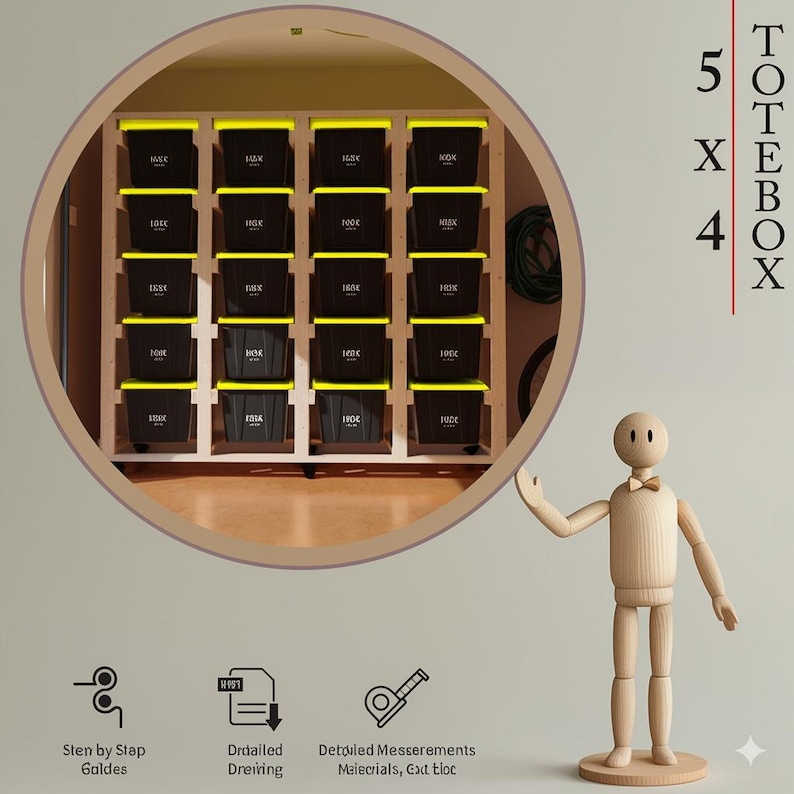 5x4 Tote Workshop Storage Plans and DIY Garage Shelving Systems Yello ...