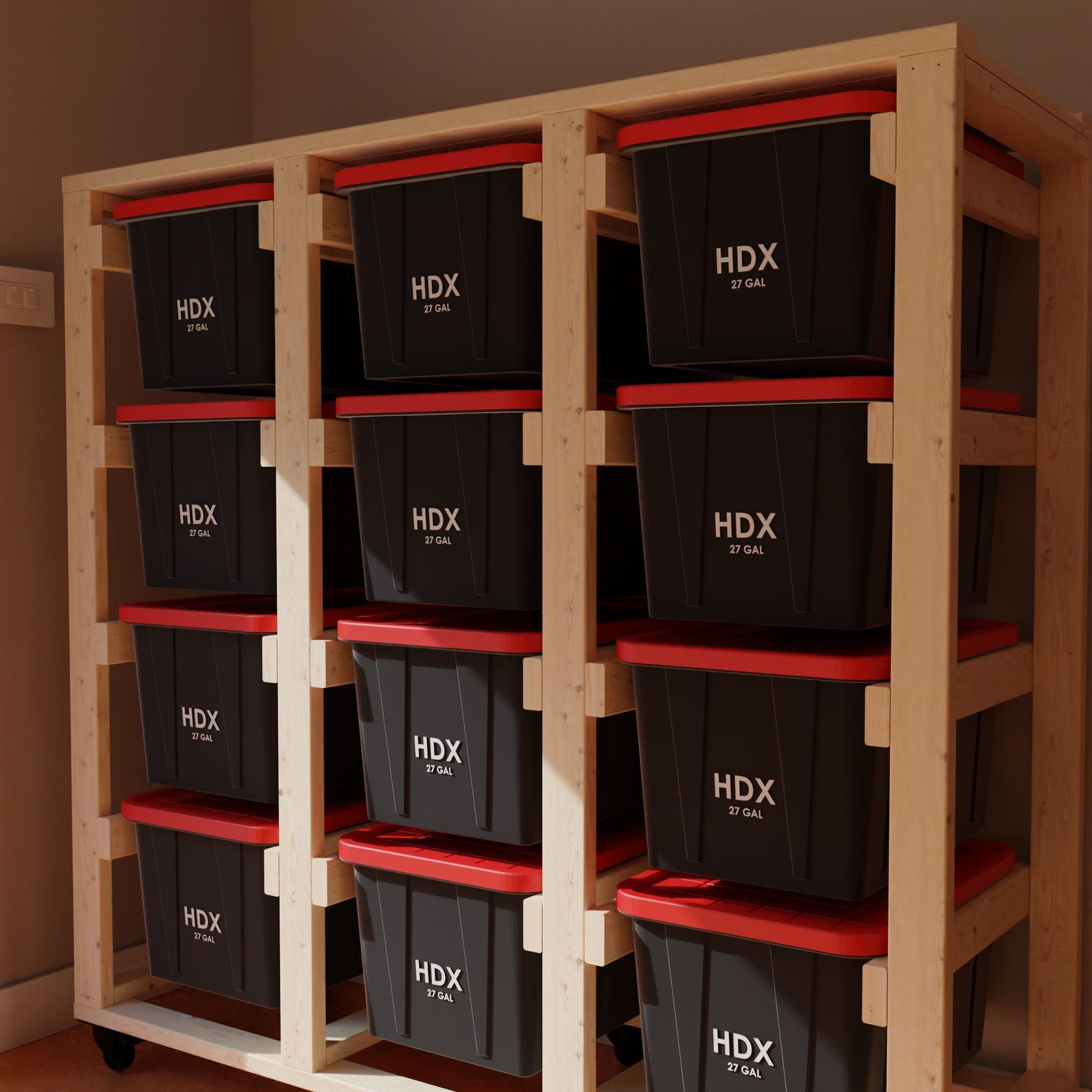 4x3 Tote Garage Storage Plans With DIY Tote Shelves - Etsy