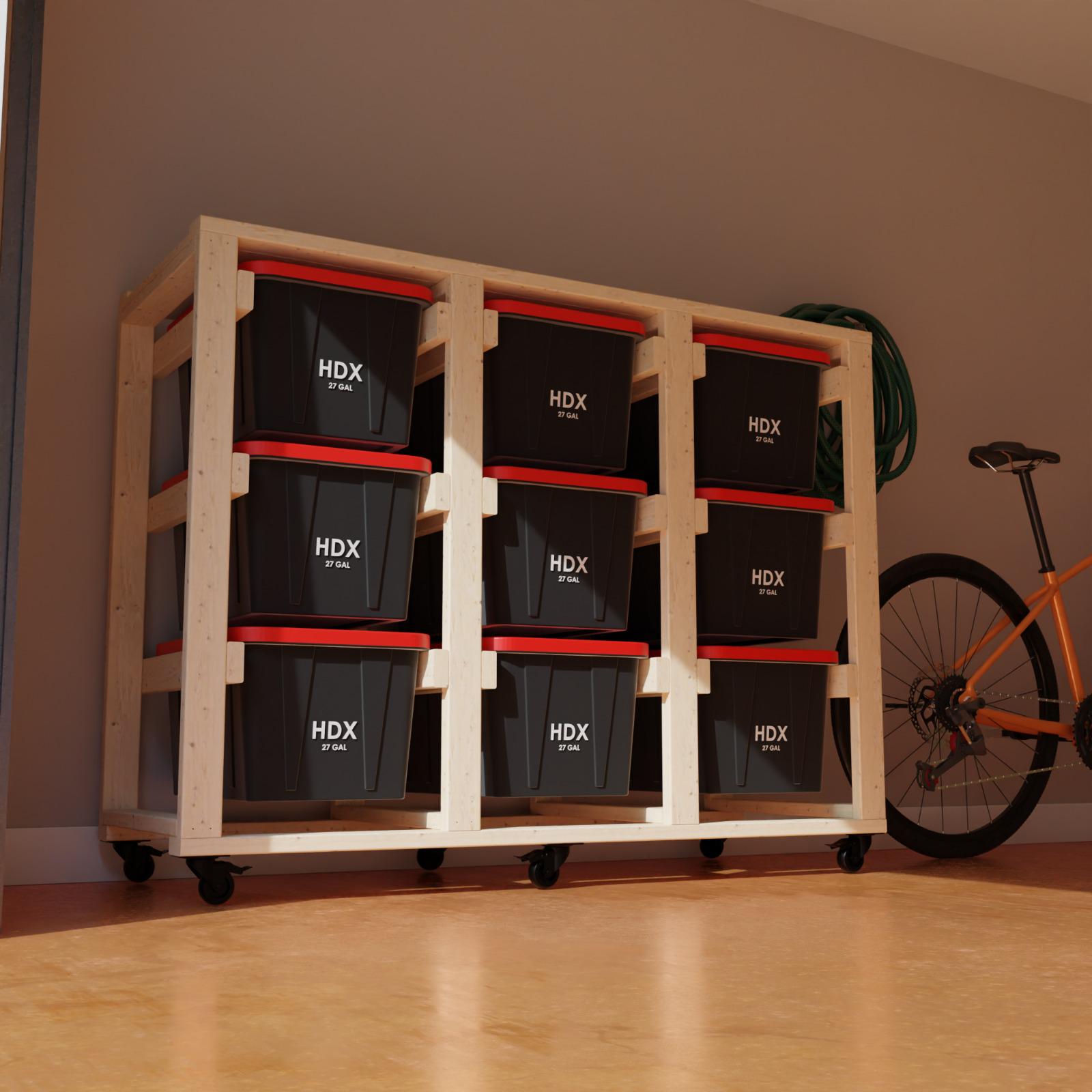 3x3 DIY Tote Shelving and 27 Gallon Storage Rack Ideas - Etsy