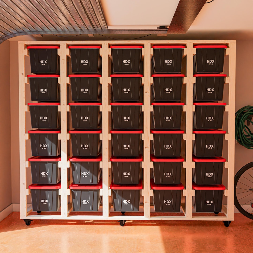 6x5 DIY Tote Storage, 27 Gallon Rack, and Wooden Shelving Solutions - Etsy