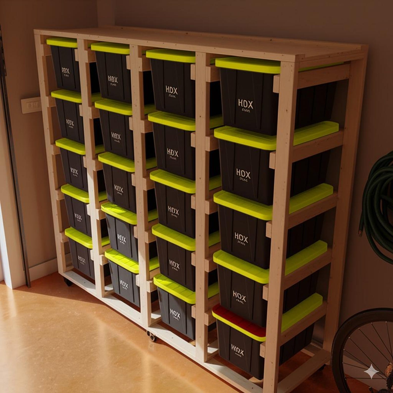 5x4 Tote Workshop Storage Plans and DIY Garage Shelving Systems Yello ...