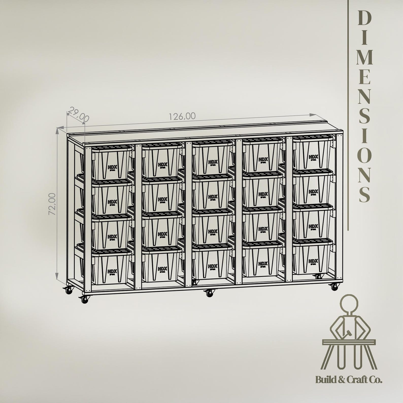 4x5 DIY Rolling Tote Storage and Garage Rack Ideas - Etsy