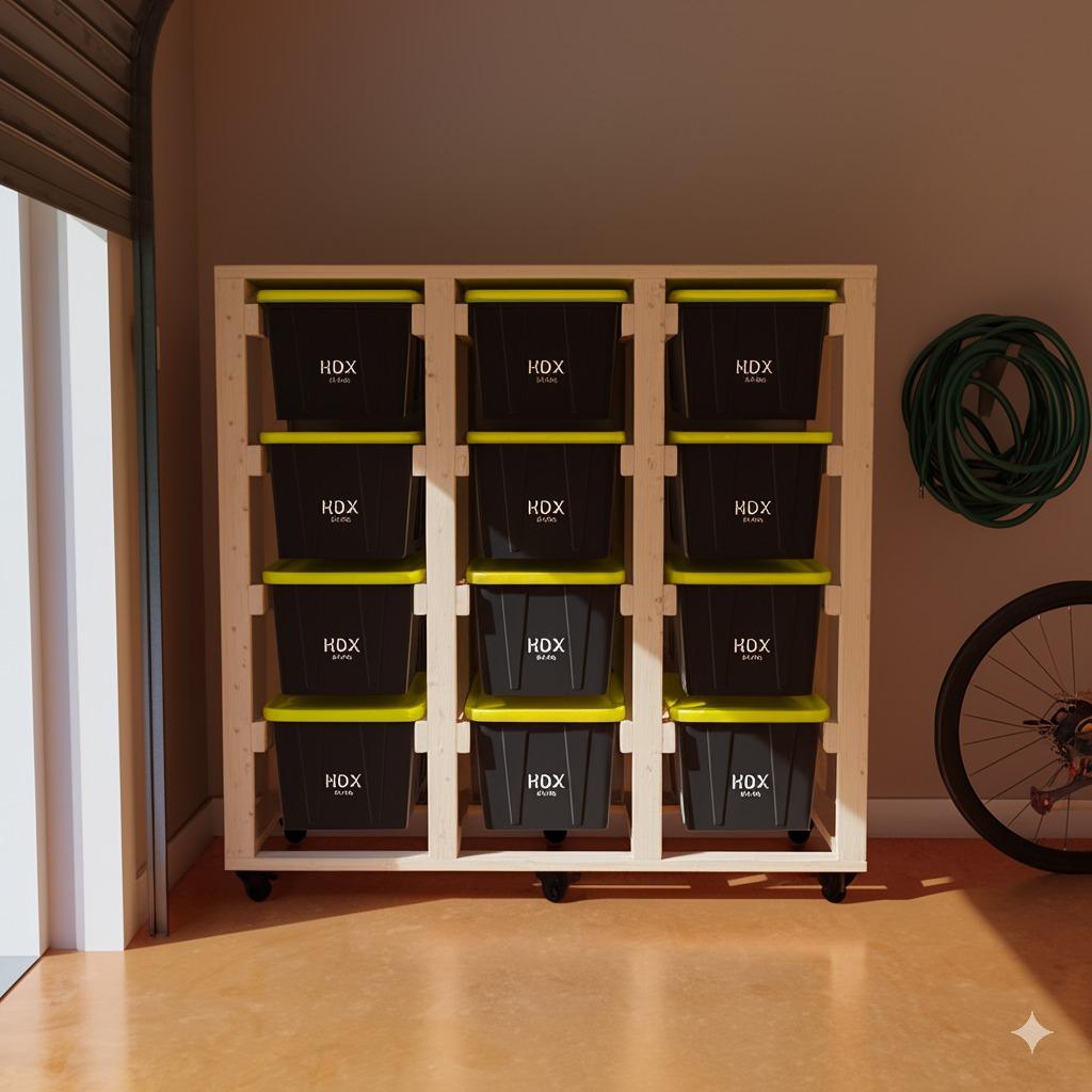 4x3 Tote Garage Storage Plans With DIY Tote Shelves - Etsy