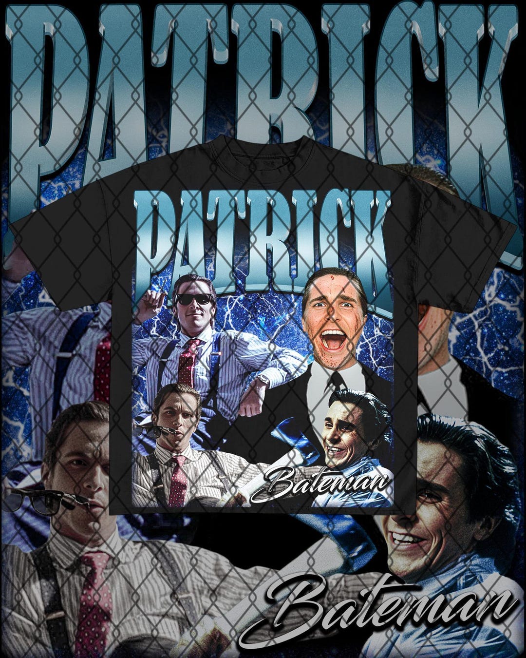 Patrick Bateman PNG Digital Download, DTF Transfer Print, Bootleg Shirt ...