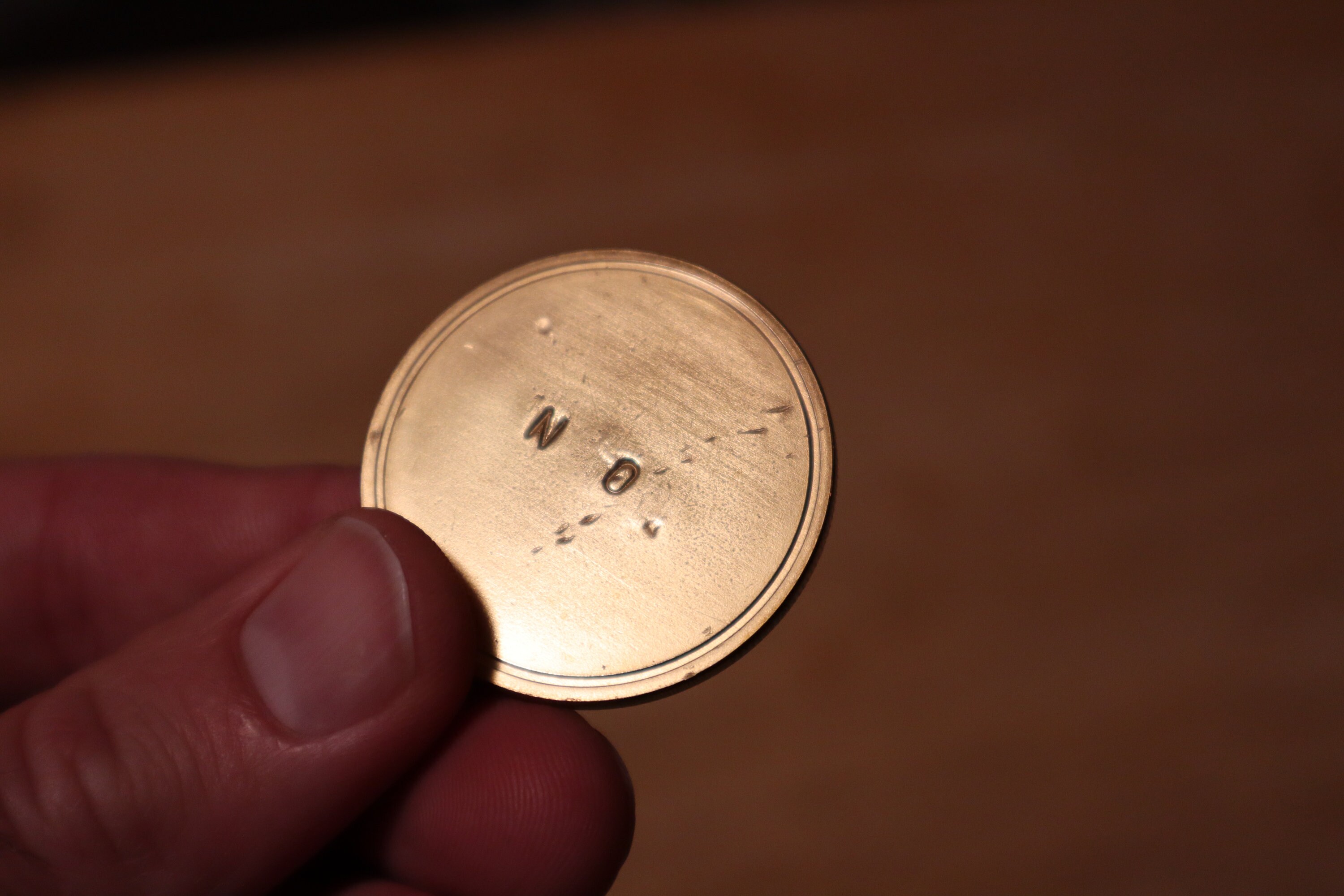 Hand Stamped Large Yes No Challenge Coin - Etsy